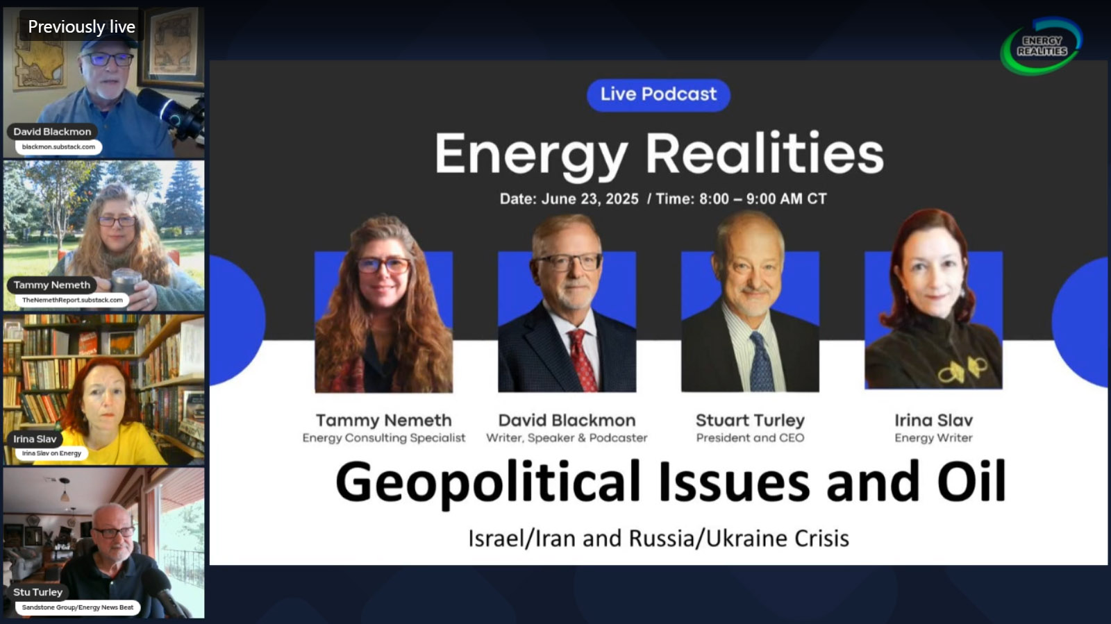 Energy Realities Podcast: Geopolitical issues and oil | Pipeline Online